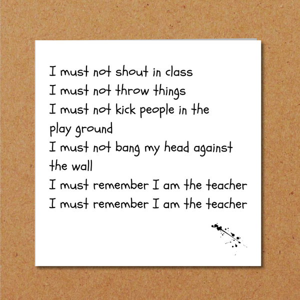 Funny Teacher Card - Fun, humorous amusing - favourite best thank you ...